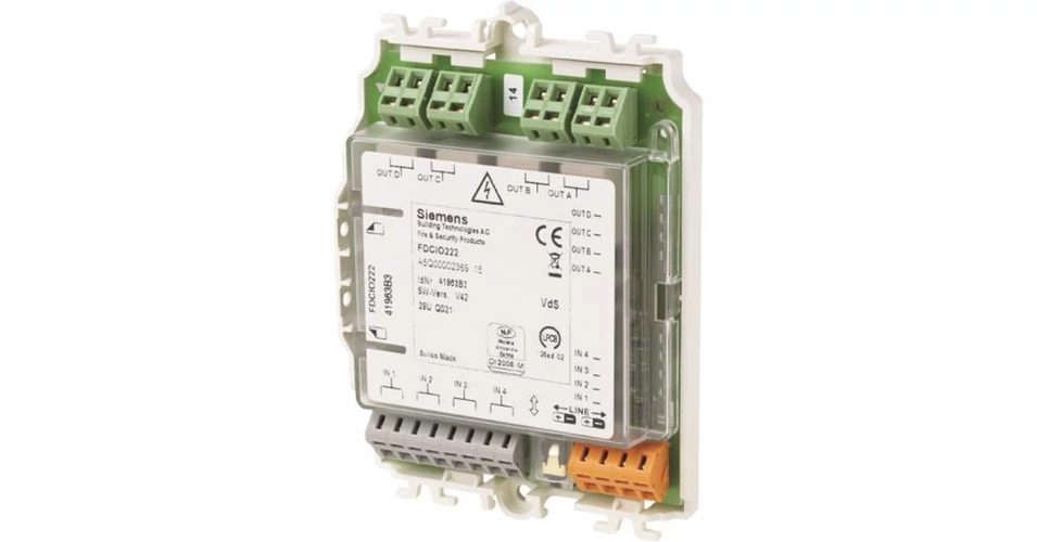 SIEMENS FDCIO222 C-NET/FDnet címezhető I/O modul; 4 bemenet/4 kimenet ...